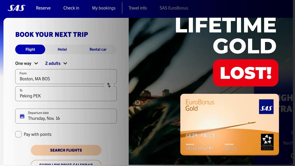 The Day I Lost My 7-year Progress Towards SAS EuroBonus Lifetime Gold ...