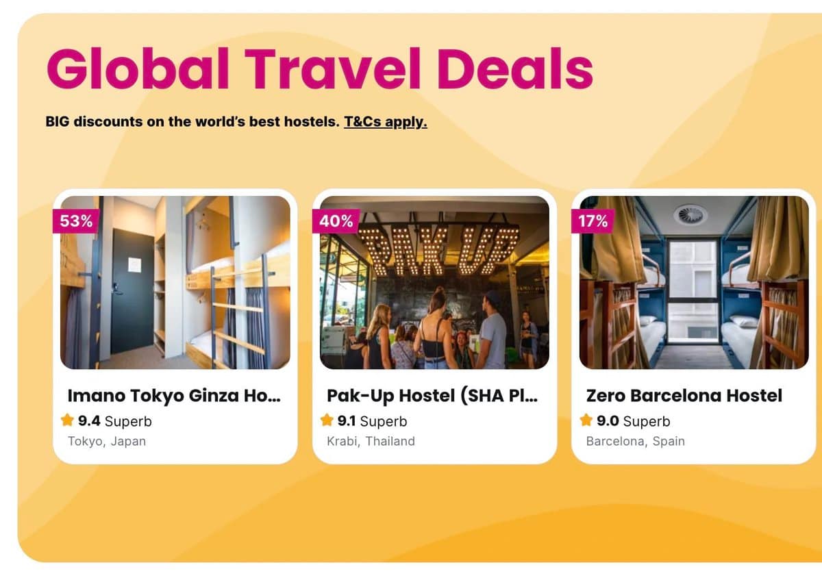 New Hostelworld Discount Of 60%: Global Travel Deals (Book Before February 19) | AirLapse